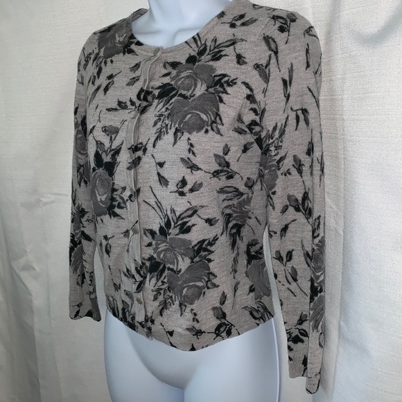 Talbots | Sweaters | Euc Talbots Merino Wool Floral Cardigan | Poshmark